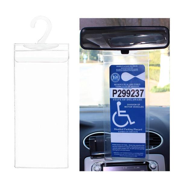 商品名: Yourkar ハンディキャッププラカードホルダー 超透明 障害者駐車許可証プラカード保護ホルダー 障害者プラカードカバー プラスチック大型ハンガー付き カーアクセサリー (1個) Yourkar Handicap Placard...