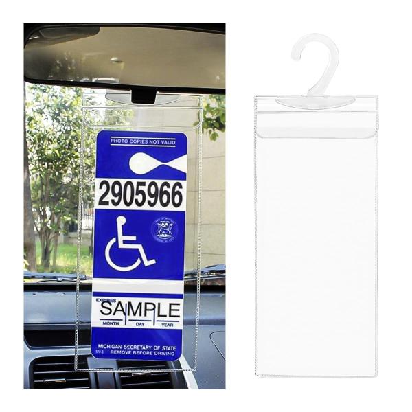 商品名: Suvnie ハンディキャッププラカードホルダー 超透明 障害者用駐車プラカードプロテクター 車の障害者許可証保護カバー 大型ハンガー付き ユニバーサルインテリアカーアクセサリー (1個) Suvnie Handicap Plac...
