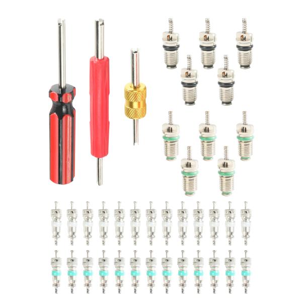 商品名: bylikeho 39PCS ACバルブコアキット、カーアクセサリーカーエアコンバルブコアキット、バルブコアリムーバーツール付き、A/C R12 R134a エアコン用冷凍タイヤバルブステムコア、HAVCメンテナンス用 bylik...