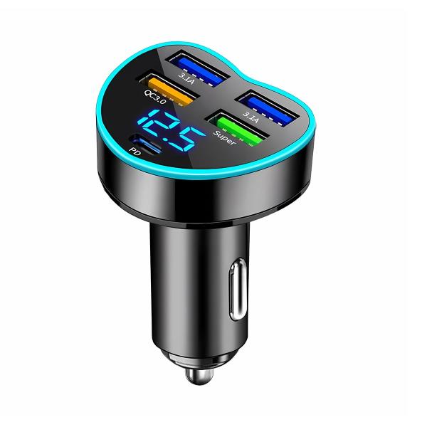 商品名:  Ankuee 66W 5Ports Car Charger, Super Fast Vehicle Charging with USB PD &amp; QC 3.0 with LED Voltmeter for Phone T...