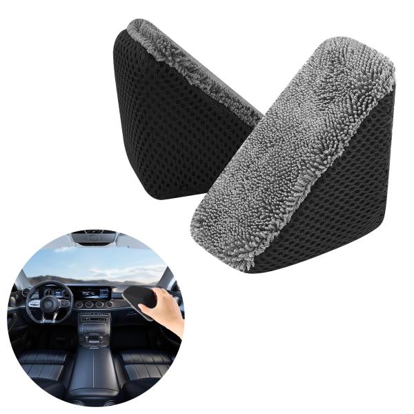 商品名: タイヤシャインアプリケーターパッド 2個 再利用可能なタイヤシャインブラシ 車 タイヤホイールワックス&amp;研磨&amp;クリーニング用 タイヤドレッシングアプリケーターパッド 車のクリーニング用品 車 トラック SUV用 I...