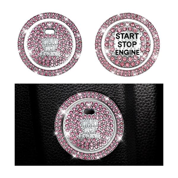 商品名:  Yourkar 2PCS Bling Car One-Button Start Button Outer Ring Sticker, Self-Adhesive Sparkling Rhinestones Fully Prote...