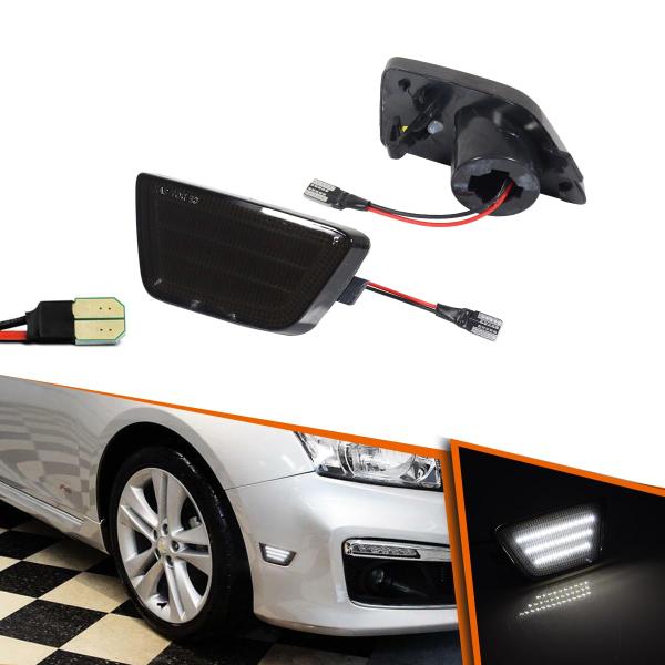 商品名:  ADIIL For 2011-2015 Chevy Cruze Front Bumper Side Marker Lights Smoked Lens White LEDブランド: ADIIL高さ: 6.096cm横幅: 5.0...