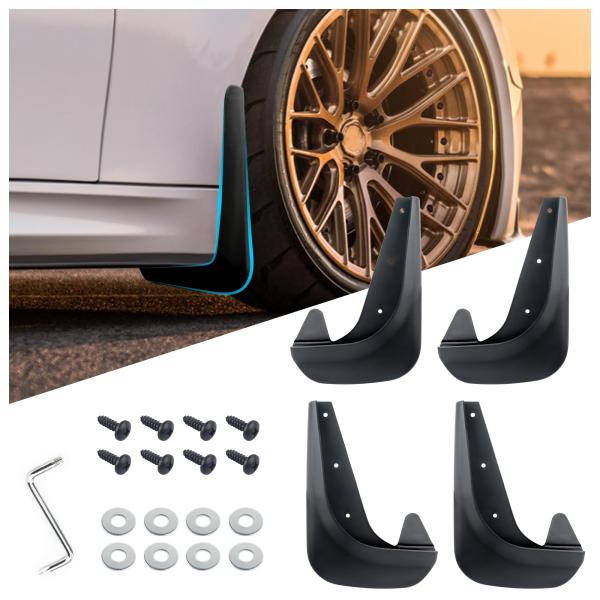 商品名: ユニバーサルマッドフラップ 4個 車用 ドリル不要 フロント&amp;リアホイールマッドフラップ 車体保護 スプラッシュガード 自動車外装アクセサリー ほとんどの車 トラック SUV用 4PCS Universal Mud Fla...
