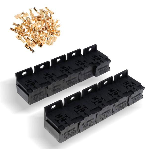 商品名:  Sephile 10 PCS Automobile 30A-80A Relay Base Bracket, 12V/24V PA66 Flame Retardant 5-pin Interlocking Socket with ...