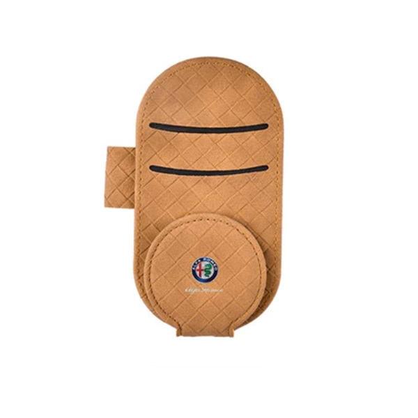 商品名:  DAPHGL Car Sunglasses Holder for Alfa Romeo MITO Giulia GT Spider Giulietta, Magnetic Leather Eyeglass Hanger Clip...