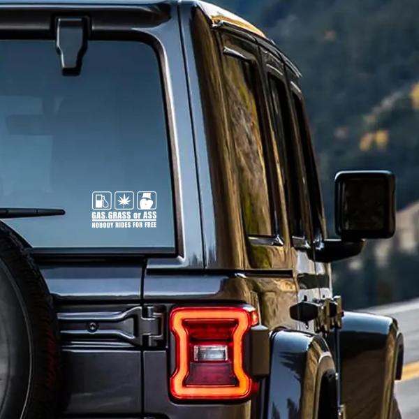 商品名:  RGOAANC Gas Grass or Ass Stickers for Cars, Nobody Rides for Free Car Vinyl Decal Sticker, Funny Bumper Stickers, ...