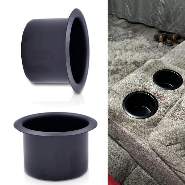 商品名: Jewkot 車用埋め込みカップホルダー2個 4インチ x 3.15インチ x 2.35インチ 高硬度 耐摩耗性 傷に強い合金製カップホルダー 装飾改造アクセサリー ほとんどの車、ヨット、RV用 (ブラック) Jewkot 2 P...