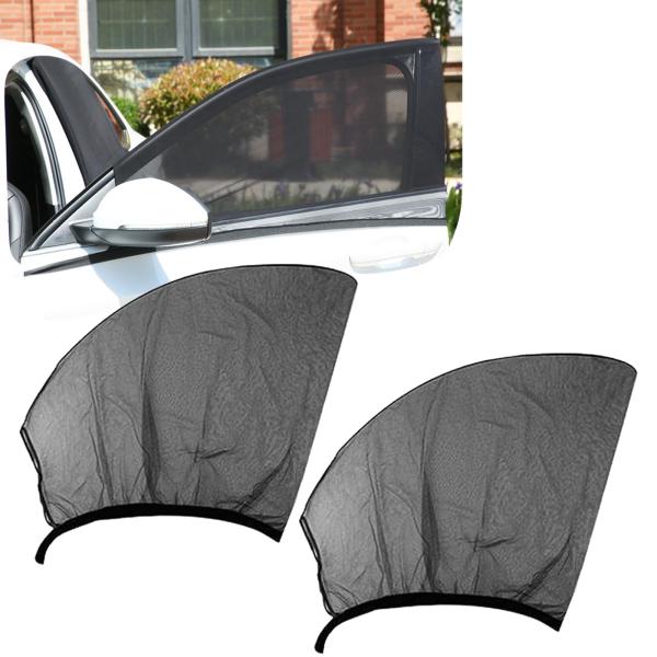 商品名:  JawGrew 2 PCS Car Front Side Window Glass Sunshade Net, Breathable High Elastic Anti-Stretch Ice Silk Double-Layer...