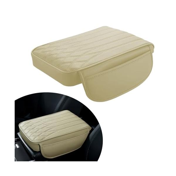 商品名: Irinidig カーセンターコンソールアームレストボックス昇降パッド、31.8 cm x 21.8 cm x 4.8 cm レザー滑り止めスクラッチ保護カバー1点、メモリーフォームソフトサポート圧力リリーフパッド、車用ユニバーサ...