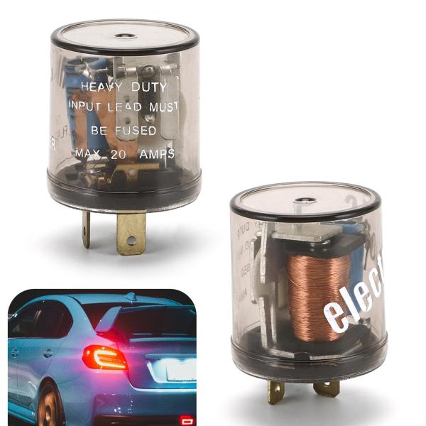 商品名: Irinidig 車用 2ピン LEDフラッシャー 12V ウィンカーライト フラッシュ修理リレー 防水ラウンドシェル + 純銅ピン プラグアンドプレイリレー 車 オートバイ ボート用 ユニバーサル (透明) Irinidig 2...