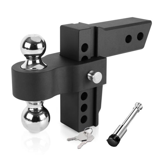 商品名:  EZISOE Adjustable Trailer Hitch, Fits 2.5'' Receiver, Heavy Duty Aluminum Tow Hitches with 6'' Drop/Rise, 2-Inch &...