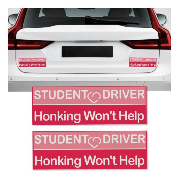 商品名: 面白い学生ドライバーステッカーマグネット2個 車用マグネットと警告&amp;車の装飾用デカール Honking Don't Help 再利用可能いたずらバンパーマグネット 新しいドライバーにフィット (スタイル1) 2PCS Fu...