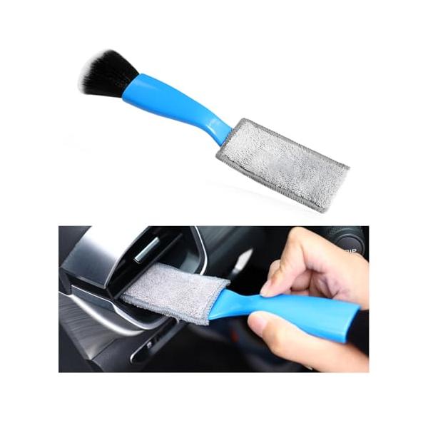 商品名: Yourkar 車用ダブルヘッドブラシ、自動車内装ダストブラシ、デュアルヘッドブラシ付き、ほとんどの車のダッシュボード、エアベント、スクリーン、カーアクセサリーのクリーニング用ディテーリングブラシ(ブルー、1個) Yourkar ...