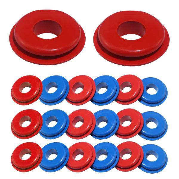 商品名: Sephile トレーラーハンドシェイクバルブガスケット20個 防水耐久性ゴム車両シーリングリング ポータブルバルブガスケット ユニバーサル自動車用ブレーキエアホースグロメットパーツ ほとんどの車に対応(レッド&amp;ブルー) ...