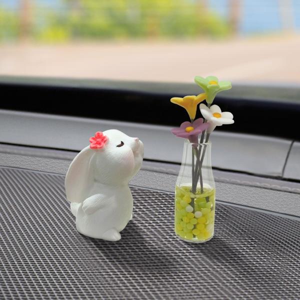 商品名:  OYIXIO Cute Rabbit and Daisy Vase Car Decoration, Fun Car Interior Decoration Accessory for Car Rearview Mirrors a...