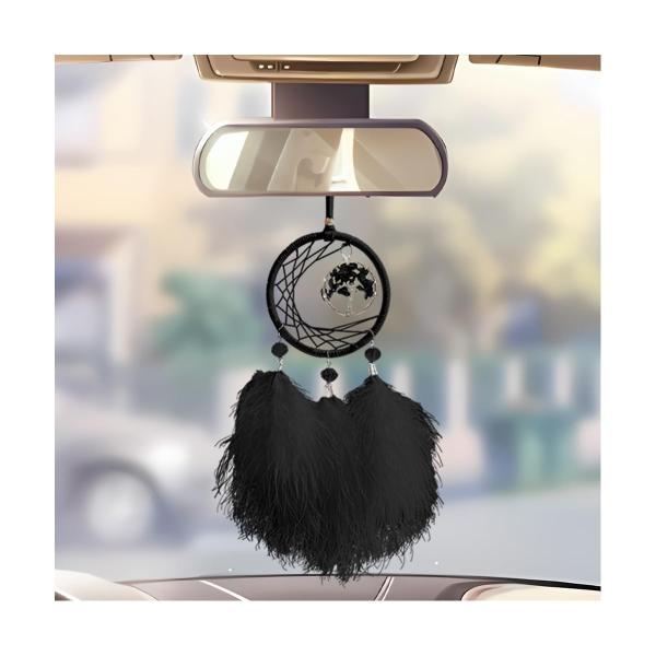 商品名: Bittwee ドリームキャッチャーペンダント 車のバックミラー用 ハンドメイド車両吊り下げオーナメント チャーミングな自動車インテリア装飾アクセサリー 女性、女の子用、車両、家庭、オフィスにユニバーサル(ブラック) Bittwe...