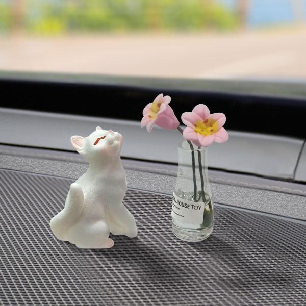 商品名:  OYIXIO Cute Cat and Pink Lily Vase Car Decoration, Fun Car Interior Decoration Accessory for Car Rearview Mirrors ...