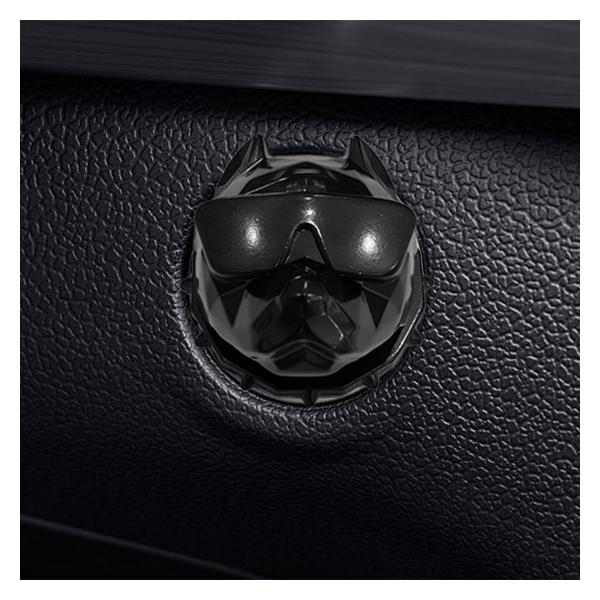 商品名: 車のプッシュからスタートボタンカバー、亜鉛合金エンジンスタートストップボタンカバーステッカー、車両点火スイッチカバー、ボタン装飾リング保護カバー、 いじめ犬の車のインテリアアクセサリー(ブラック) Car Push to Star...