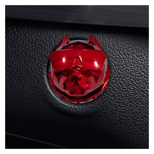 商品名: 車のプッシュからスタートボタンカバー、亜鉛合金エンジンスタートストップボタンカバーステッカー、車両点火スイッチカバー、ボタン装飾リング保護カバー、 いじめ犬の車のインテリアアクセサリー(レッド) Car Push to Start...