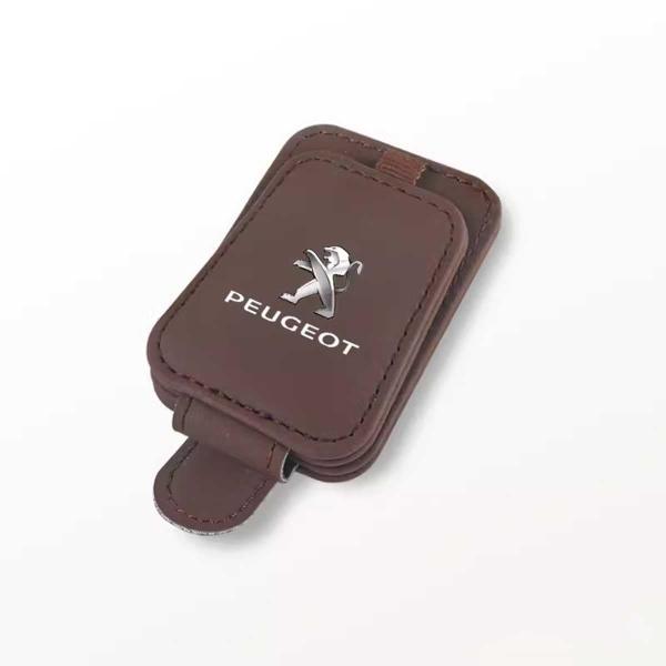 商品名:  DAPHGL Car Sunglasses Holder for Peugeot 107 207 407 408 206 306 307 308 406, Magnetic Leather Eyeglass Hanger Cli...