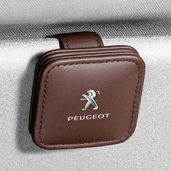 商品名:  DAPHGL Car Sunglasses Holder for Peugeot 107 207 407 408 206 306 307 308 406, Magnetic Leather Eyeglass Hanger Cli...