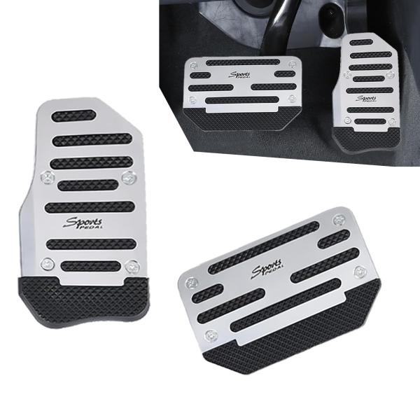 商品名: Irinidig 2個 カーアクセル+ブレーキペダルセット 3.1インチ x 5.9インチ + 3.5インチ x 5.1インチ 合金ベース + 滑り止めゴムペダルカバー ファッションスポーツデコレーション オートマチックトランスミ...