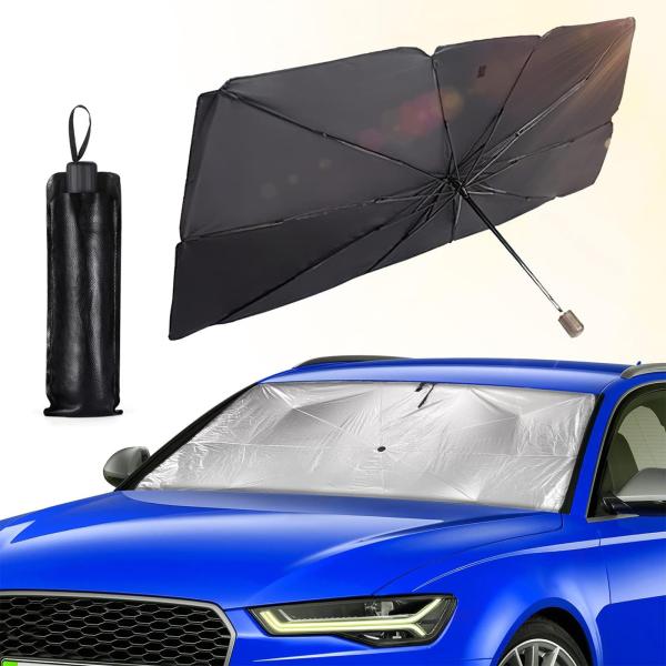 商品名:  DEGQSTPC Windshield Sun Shade Umbrella for Fiat 500 Coupe Convertible 2011-2019, 360° Rotation Bendable Shaft Fron...