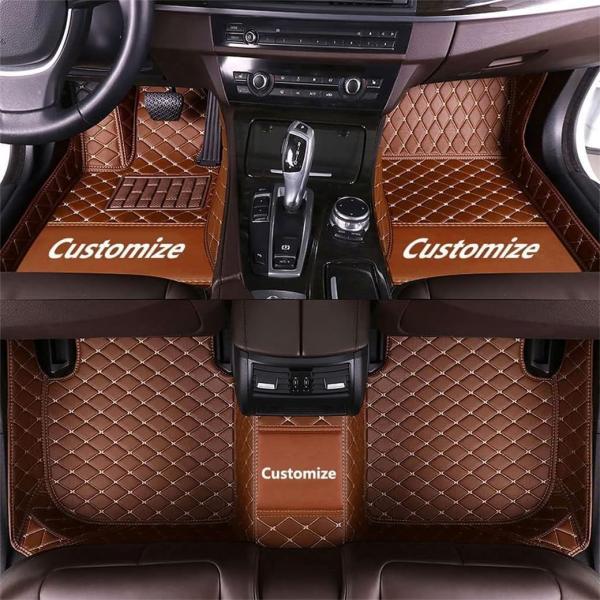 商品名:  Luxury Leather Car Floor mats Custom Personalized Full Coverage car Floor mat for 98% of Cars (Light Browm)ブランド: S...