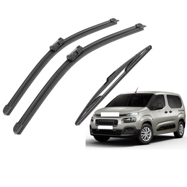 商品名:  3Pcs Windscreen Brushes Washer Replacement Parts Car Front Rear Wiper Blades Compatible with Citroen Berlingo K9 2...
