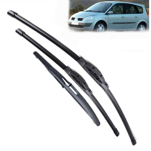 商品名:  3Pcs Windscreen Brushes Washer Replacement Parts Car Front Rear Wiper Blades Compatible with Renault Scenic 2 2003...
