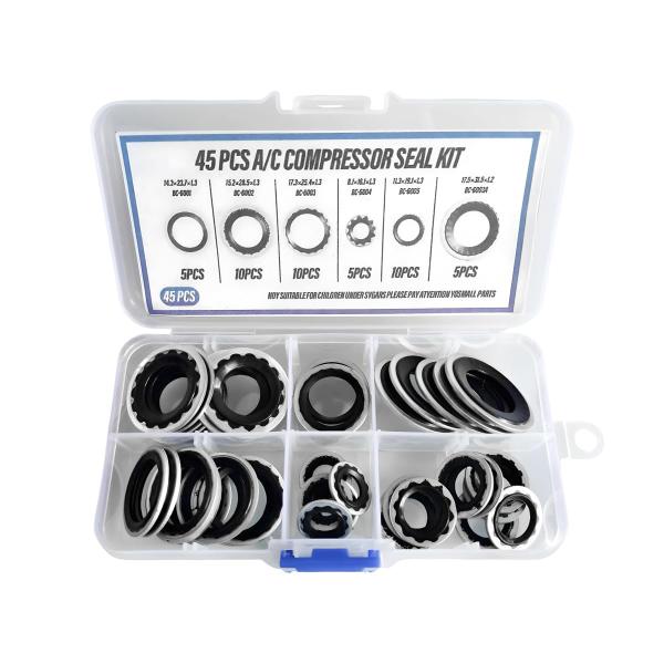 商品名:  Yourkar 45 PCS A/C Gasket Assortment, Car Air Conditioning Compressor Sealing Washers, Self-Centered Bonded Seals ...