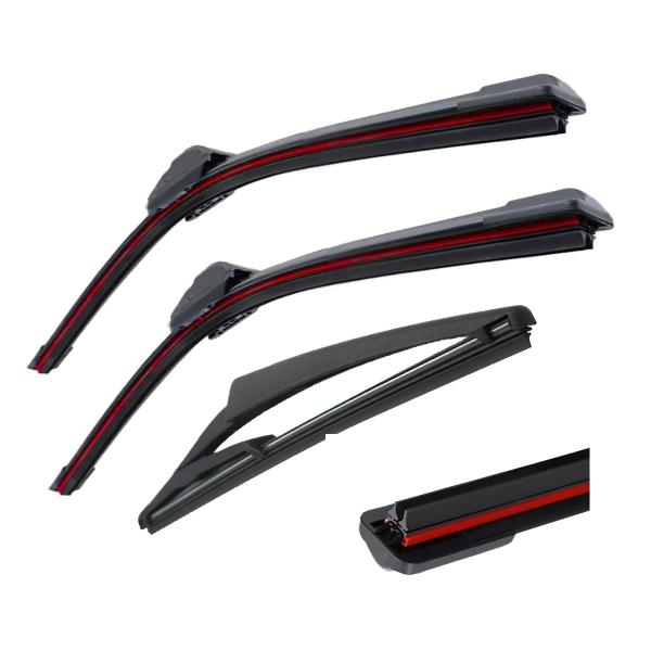商品名: Renault Twingo 2 / II CN GN 2007-2014 用車用ワイパーブレード、ダブルゴム製フロントリアワイパーブレード、フロントガラスワイパーブレード ハッチバック 24"+16"+12" Car Wiper...
