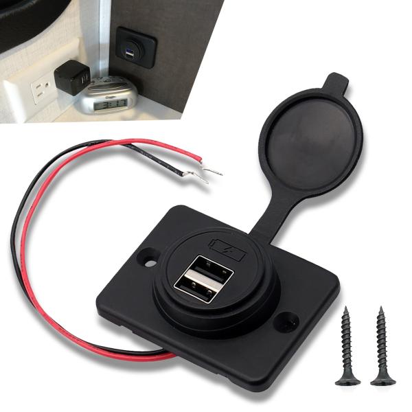 商品名:  icykale 1 PC Car Power Supply Socket, 12V-24V USB Dual-Port One-to-Two Power Switch Accessories, Wall-Mounted Inte...