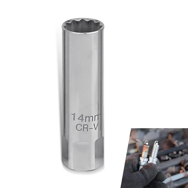 商品名:  DYEKNEE 1 PC Automotive Spark Plug Socket, 2.44" x 0.66" x 0.47" 12 Point Slim Spark Plug Socket CR-V Steel with L...