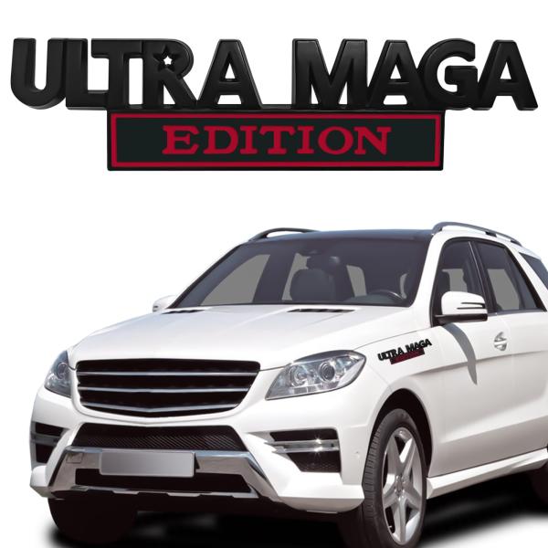 商品名: Pvotawp Ultra MAGA Edition エンブレム、クールな3Dメタルトランプステッカーフェンダーバッジカーデカール接着剤、パーソナリティラベルトランクロゴデカール自動車ボディカー外装エンボス装飾アクセサリー(ブラッ...