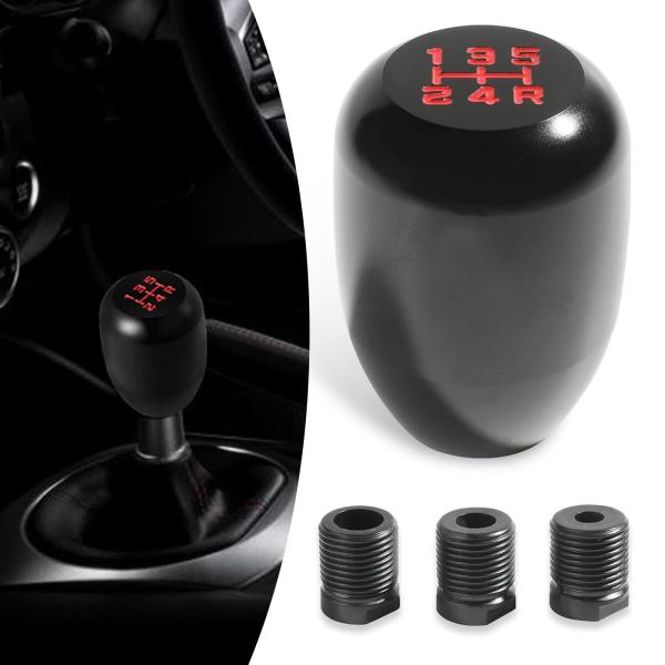 商品名: getfay 1個パック カーシフトノブ 合金製 持ちやすい 錆びない 5速 識別しやすい 改造装飾 アダプター付きシフトヘッド ほとんどのマニュアルトランスミッションモデルに対応 (ブラック) getfay Pack-1 Car...