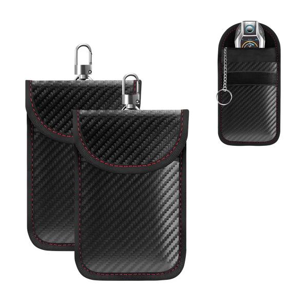 商品名: povtii 車用キーポーチ 2個 RFID信号ブロック 盗難防止キーバッグ カーボンファイバー製 ハッキング防止キーケース カーアクセサリー (Sサイズ) povtii 2 PCS Car Key Pouch, RFID Sig...