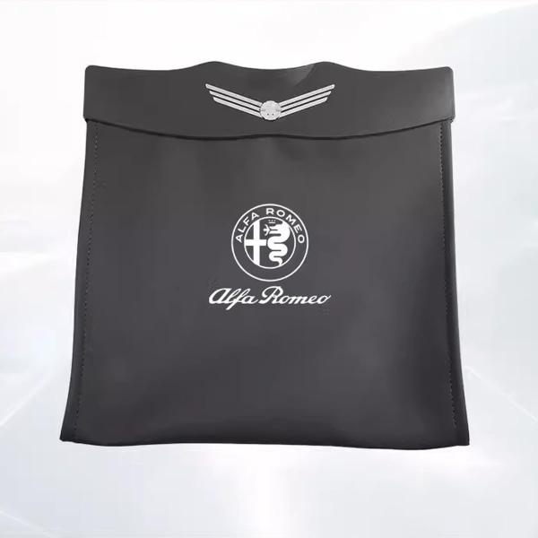 商品名:  ZBMZF Smart LED Car Trash Can for Alfa Romeo 4C 8C 156 Giulietta Spider Giulia 159, PU Car Trash Can Bags with Mag...