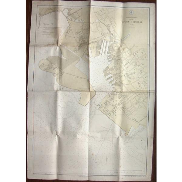U.S.Coast and Geodetic Survey 93×65cm 海図　彩色　状態経年並  1927