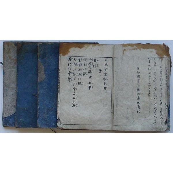 常盤貞尚  225×160 民分量記　巻五欠、和本　水被り本、題箋欠、虫損ナシ　本文状態経年並 82丁 1800年代