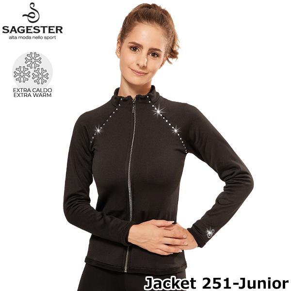 SAGESTER（サジェスター）ジャケット 251軽くて暖かい、やや厚手のスケートジャケット。肩周りのラインストーンがアクセント☆優れた断熱性で寒いリンクでも暖かさを保ちながら、汗をかいても蒸れにくく、ウェア内を快適に保ちます。柔らかな生地...