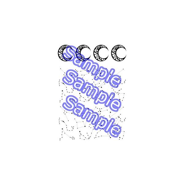 【セット内容】タトゥーシール／練習用ミニシール／説明書黒執事　ブラバット　コスプレ用タトゥーシールシートサイズ：A4寸法月：縦5cm x 横4.7cm星座：フリーサイズ使用回数：約4回分