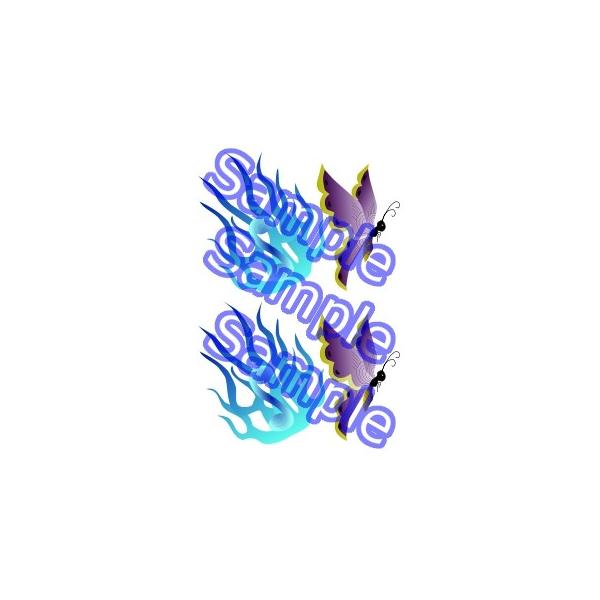 【セット内容】タトゥーシール／練習用ミニシール／説明書ZONE-00　ゾンゼロ　紺之介/白狐　コスプレ用タトゥーシールシートサイズ：A4狐火のシンボル寸法：約15cm x 約11cm使用回数：2回分蝶のシンボル寸法：約12cm x 約8cm...