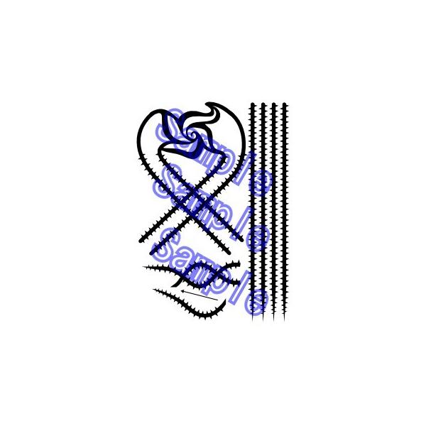 【セット内容】タトゥーシール／練習用ミニシール／説明書ZONE-00　ゾンゼロ　黒薔薇朧児　コスプレ用タトゥーシールシートサイズ：A4全身セットも取り扱っています。肩-上腕部分寸法：約15cm x 約20cm使用回数：1回分茨の蔓寸法：約1...