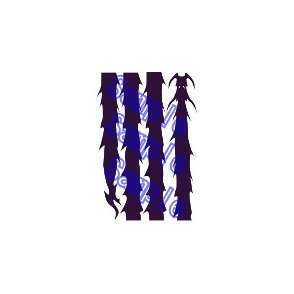 【セット内容】タトゥーシール／練習用ミニシール／説明書幽☆遊☆白書　飛影　コスプレ用タトゥーシールシートサイズ：A4寸法：約5cm x 約110cm(連結時) 使用回数：1回分