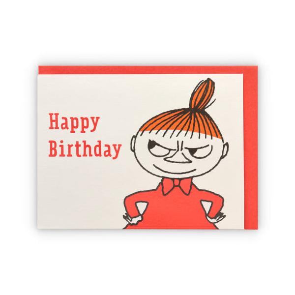 大きくミイが描かれた誕生日カード口調は荒っぽいけれど、いつも正直で、親切な一面もあるミイ。今年はミイといっしょに、おめでとうを伝えませんか〓Moomin Characters〓●カード：100×132mm●封筒：106×142mm●UV加工...
