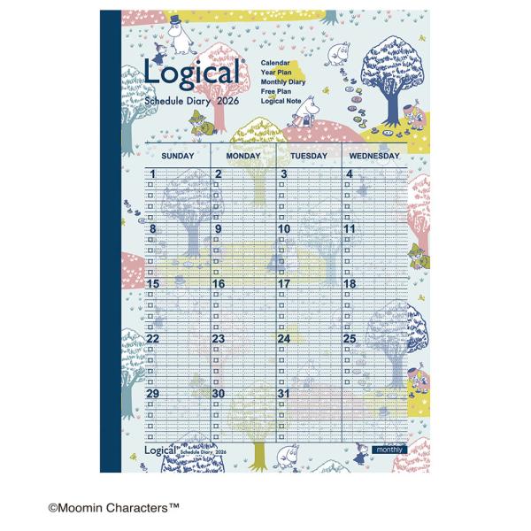 商品説明裏面も可愛いキャラクターデザイン！日曜始まり週のはじまりを日曜から意識することで快適な生活習慣を実現！カレンダーと同じ見え方なのでデスク用や2冊目の手帳としても最適です。ノートページはロジカル罫を採用ノートページは1ページ＝24時間...