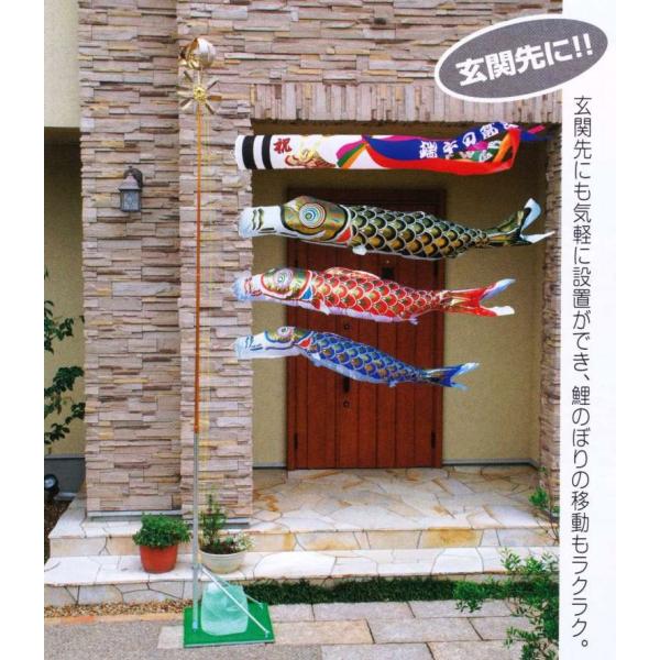 ◆サイズ：幅170×奥行き50×高さ230cm（ポール最大時）※鯉本体は半径170cmの範囲で泳ぎます。◆仕様 ・材質　鯉：ナイロン生地　矢車：ブリキ・樹脂製（組立式）　ポール：金属・樹脂製・セット内容　きらきら矢車　ゴールドポール：全長2...