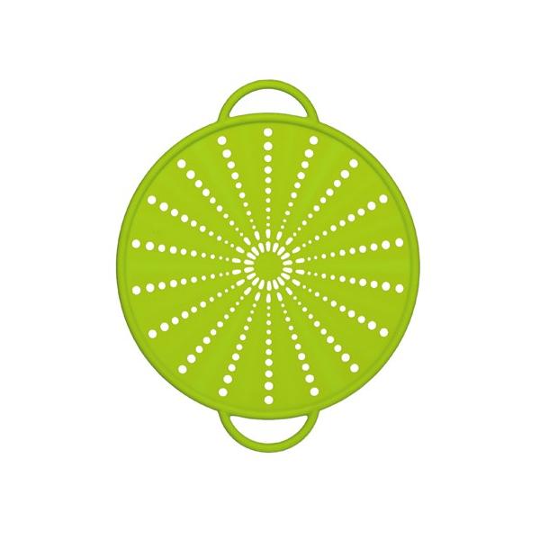 【商品番号】912mtx-0428●鍋敷き、吹きこぼれ防止用のふた、電子レンジ用のふた、ピザ用マット、水切り、など５in１の便利なマット。